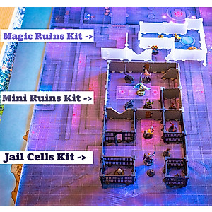 Mini Ruins Dungeon Kit - Dungeon Castle Cavern Terrain for RPGs, Dungeons & Dragons (DND), Pathfinder, War Gaming, and More! - by DCD (21+pcs, 0.6sqft, 4rooms)