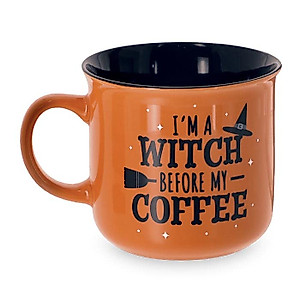 burton+BURTON Halloween I'm A Witch Before My Coffee Mug, 14 Oz, Ceramic, Kitchen Accessories