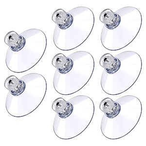 8Pcs Glass Suction Cups 41mm Small Suction Cups Clear PVC Window Suction Cups W0ithout Hook Heavy Duty Suction Cups with M4 Screw for Bathroom Wall Window Car Shade License Plates