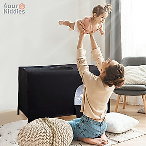 Blackout Cover for Pack N Play, Stretchy Breathable Travel Crib Canopy for Playard, Baby Darkening Crib Tent and Shade for Safeguard Indoor or Outdoor Sleeping, Playing, Napping