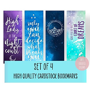 ACOTAR Bookmarks / high Quality Card Stock Bookmark / Bookish Gift / Book Lover Gift / a Court of Thorns and Roses / Merchandise / Set of 4