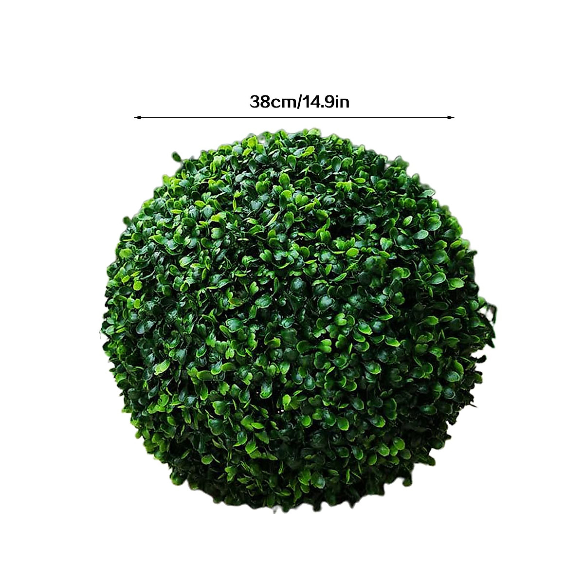 HUIKJI 2Pcs Faux Plant Ball,Green Plastic Ball-Decorative,Artificial gPlant Ball,Faux Plastic Decorative Balls for Backyard Balcony Garden Wedding and Home Décor 14.9in