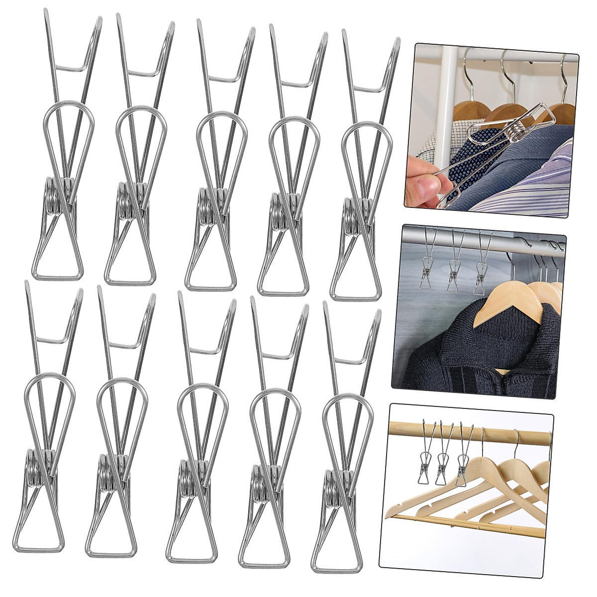 ABOOFAN 48 Pcs Golden Hook Over Door Hanger Towel Racks Bathroom Rack Towel Hanger for Bathroom Tail Wire Over Door Towel Rack Bathroom Towel Rack On The Door Towel Clip Stainless Steel