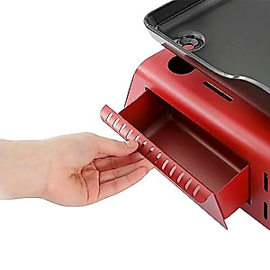 Royal Gourmet PD1301R Portable 24-Inch 3-Burner Table Top Gas Grill Griddle with Cover, 25,500 BTUs, Outdoor Cooking Camping or Tailgating, Red