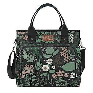 VLM Lunch Bag for Women,Adult Lunch Box for Women,Insulated Lunch Bag,Waterproof Multi Pocket Large Lunch Tote with Adjustable Shoulder Removable Strap for Office Work Picnic