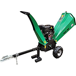 All Power America APWC420E Heavy Duty Durable Chipper Shredder Mulcher w/Electric Start-Max 6" Inch Wood Diameter Capacity Gas Powered, 15HP 420cc, Green