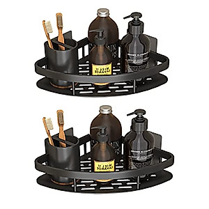 OVERWIND 2 Pack Corner Shower Caddy with 1 Soap Holder Adhesive Bathroom Shelf No Drilling Kitchen Racks Corner Shower Shelves Aluminum Shower Organizer Storage for Kitchen & Bathroom