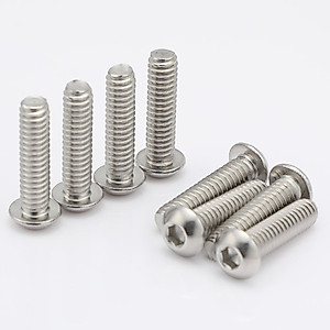 10-24 x 1/2" Button Head Socket Cap Bolts Screws, Stainless Steel 18-8 (304), Bright Finish, Full Thread, Allen Hex Drive, 50 PCS