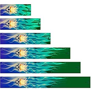 White Water Archery Non-Laminated Green Flaming Eyes Skull Skeleton Smoke Arrow Wraps 15 Pc Pack (3, 1.4)
