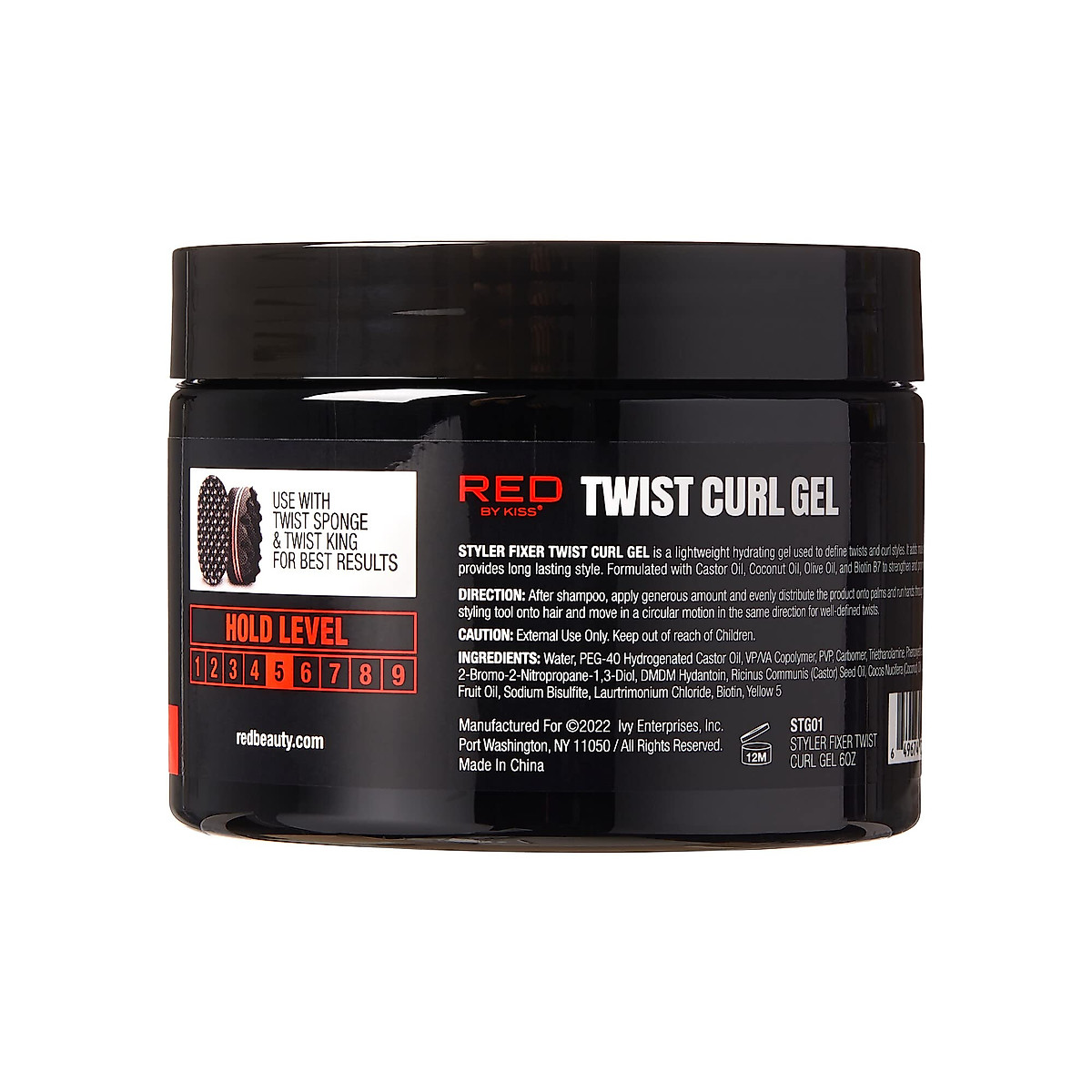 RED by Kiss X Bow Wow Styler Fixer Twist Curl Gel, Soft Hold for Afro Hair, Moisturizing with Coconut Scent, Ideal for 360 Waves & Twists, Nourished and Naturally Shiny