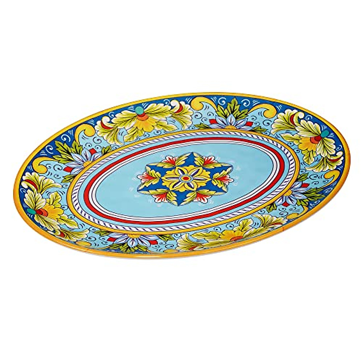 Certified International Palermo Melamine Platter Set, Multicolor, Large, 2 Piece