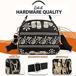 Katloo Small Crossbody Cell Phone Purse for Women Nylon Satchel Wallet Designer Handbags Tote Bag with Top Handle/Detachable Shoulder Strap (Black)