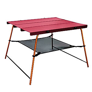 SUNESA Portable Picnic Table Portable Camping Folding Table Ultralight Compact Aluminum Table for Fishing Hiking Outdoor Camping Home Barbecue Picnic Foldable Camping Table (Color : Rojo)
