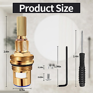 Brass 1-001 & Brass 1-002 Ceramic Valve Set，Replacement Hot Widespread Cartridge and Cold Widespread Cartridge,Brass Construction (Brass 1-001 & Brass 1-002)