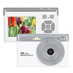 Digital Camera, FHD 50MP Compact Point and Shoot Camera with 16X Zoom, Autofocus CMOS Image Sensor Portable Video Cameras for Teens Students Boys Girls