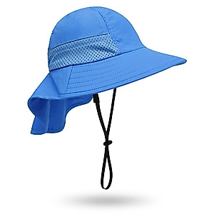 Baby Sun Protection Hat for Infant Toddlers Boys Girls UPF 50+ Sunhat for Outdoor Beach Swim (US, Age, 3 Months, 24 Months, Blue)