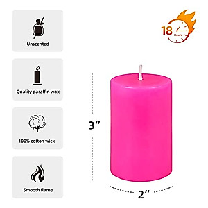 2 x 3 Hot Pink Pillar Candle