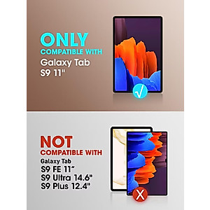 SUPCASE for Samsung Galaxy Tab S9 11 inch Case with Stand (Unicorn Beetle Pro), [Built-in Screen Protector & S Pen Holder] Full-Body Heavy Duty Rugged Tablet Cover for Galaxy Tab S9 11'', Black