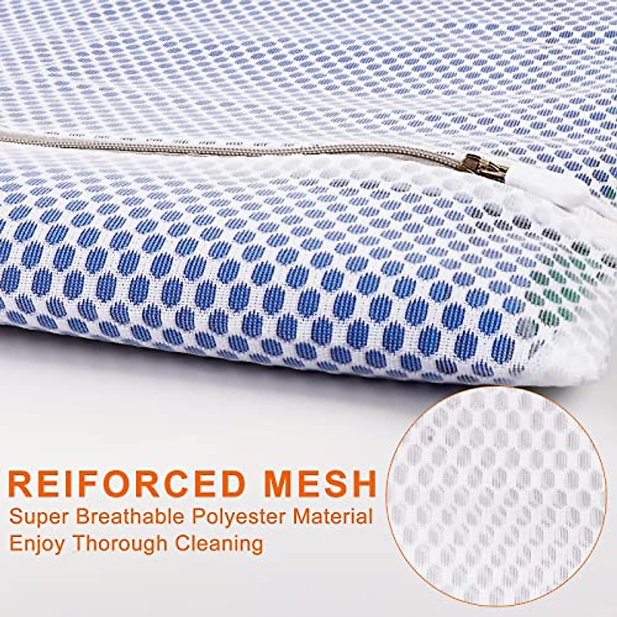 HAOBAOBEI Mesh Laundry Bags for Delicates, 16"x20" 5 Pack Durable Washing Machine Wash Bag, Travel Laundry Bags Mesh Wash Bags for Laundry, Blouse, Stocking, Bra, lingerie, Garment, Clothes (White, M)