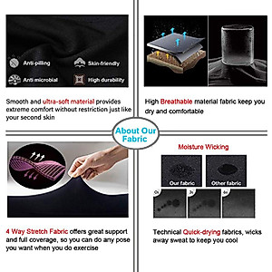 GAYHAY High Waisted Capri Leggings for Women - Soft Slim Yoga Pants for Running Cycling Workout B-Black