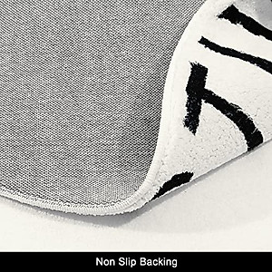 HEBE 4ft Round Kids ABC Rug Alphabet Nursery Rug for Bedroom Playroom Non Slip Educational Playmat Round Circle Carpet for Classroom Infant Toddlers,Milk White