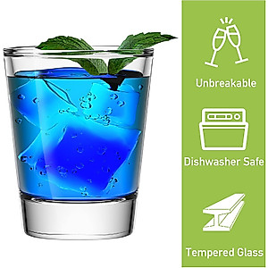 Mfacoy 30 Pack Shot Glasses Set with Heavy Base, 1.6 oz Clear Shot Glasses Bulk, Small Whiskey Shot Glass for Vodka, Whiskey, Tequila, Espressos, Spirits & Liquors, Clear Glass