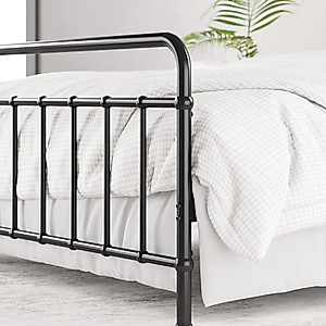 ZINUS Florence Full Panel Metal Platform Bed Frame / Mattress Foundation / No Box Spring Needed / Easy Assembly, Black, Twin