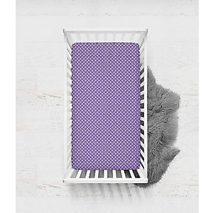 Bacati - 2 Pack Mix and Match Pin Dots Girls 100% Cotton Universal Baby US Standard Crib or Toddler Bed Fitted Sheets (Pin Dots, Purple)