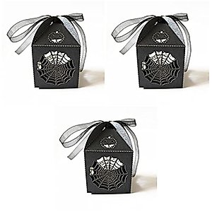 PRETYZOOM 150 pcs with Horror Halloween Bags Ribbon Bag Christmas Out Hallow- Birthday Theme & Party Portable Style Ribbons Spider Wedding and Supplies Hens Decoration Favor Web Holder