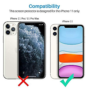 LK 6 Pack 3 Pack Screen Protector with 3 Pack Camera Lens Protector Compatible for iPhone 11 6.1-inch, Tempered Glass, Case Friendly, Easy-Installation Tool, 9H Hardness