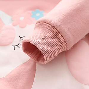 WELAKEN Fleece Unicorn Sweatshirts for Girls Toddler & Kids II Little Girl's Pullover Tops Sweaters & Hoodies 8 Years