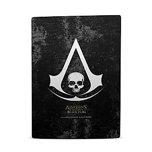 Head Case Designs Officially Licensed Assassin's Creed Grunge Black Flag Logos Vinyl Faceplate Gaming Skin Decal Compatible With Sony PlayStation 5 PS5 Digital Edition Console and DualSense Controller