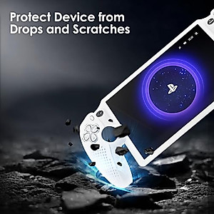 Qoosea for Sony PlayStation Portal Case Silicone Shock-Absorption Anti-Fingerprint Scratch Resistant Cover Case for PlayStation Portal - White