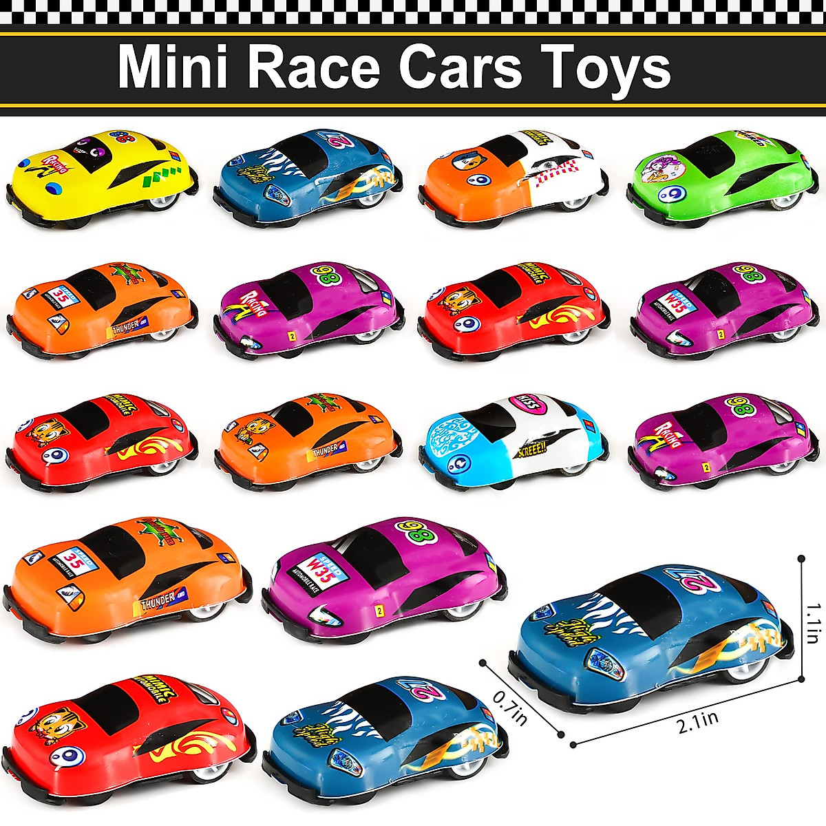 Erweicet Race Car Party Favors 84 PCS Mini Race Cars Keychains Slap Bracelet Stickers Straws Goody Treat Candy Bags for Kids Birthday Party Classroom Reward