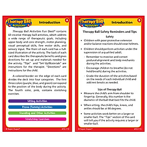 Super Duper Publications | Therapy Ball Activities Fun Deck | Upper Body and Core Strength Flash Cards | Educational Learning Materials for Children