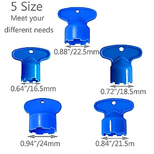 Faucet Aerator Key Removal Wrench Tool with 5 Size M16.5, 18.5, 21.5, 22.5, 24 Recessed Aerator Key Sink Aerator Wrenches for Delta Cache Faucet (5 Size)