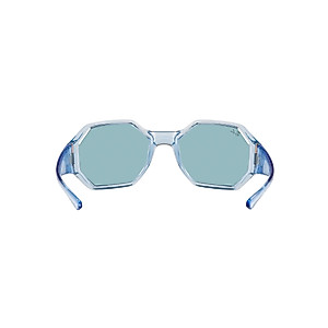 Ray-Ban Rb4337 Polarized Square Sunglasses, Transparent Light Blue/Evolve Photochromic Blue to Violet, 59 mm