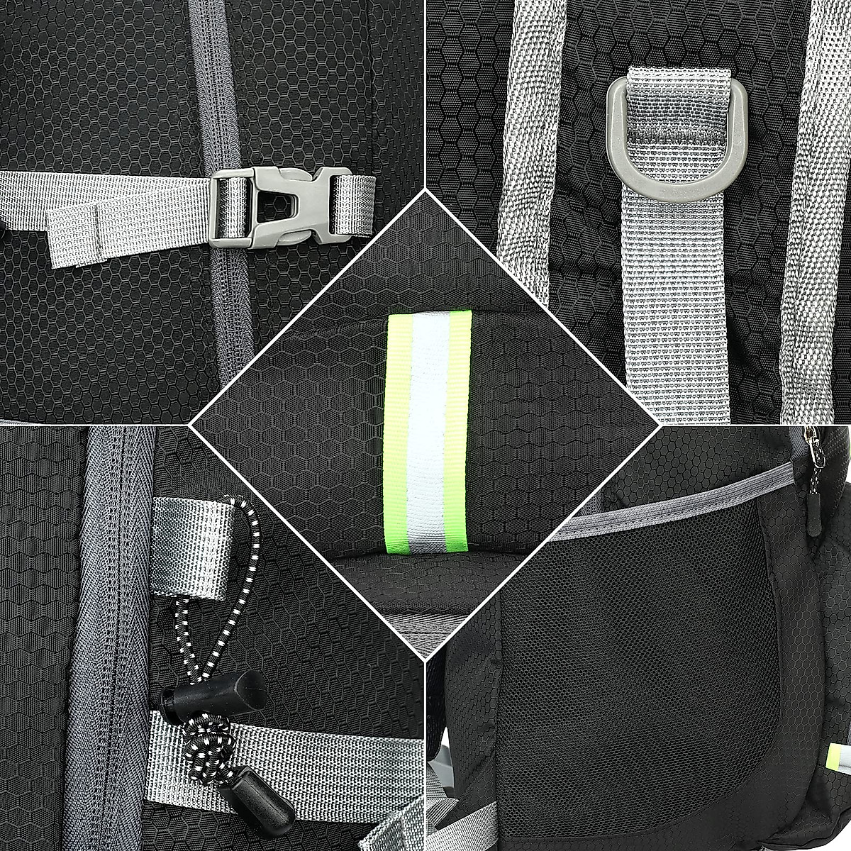 WEREWOLVES 35L Ultralight Hiking Backpack, Lightweight Foldable Water Resistant Outdoor Sports Travel Daypack for Women Men (black, 35L)