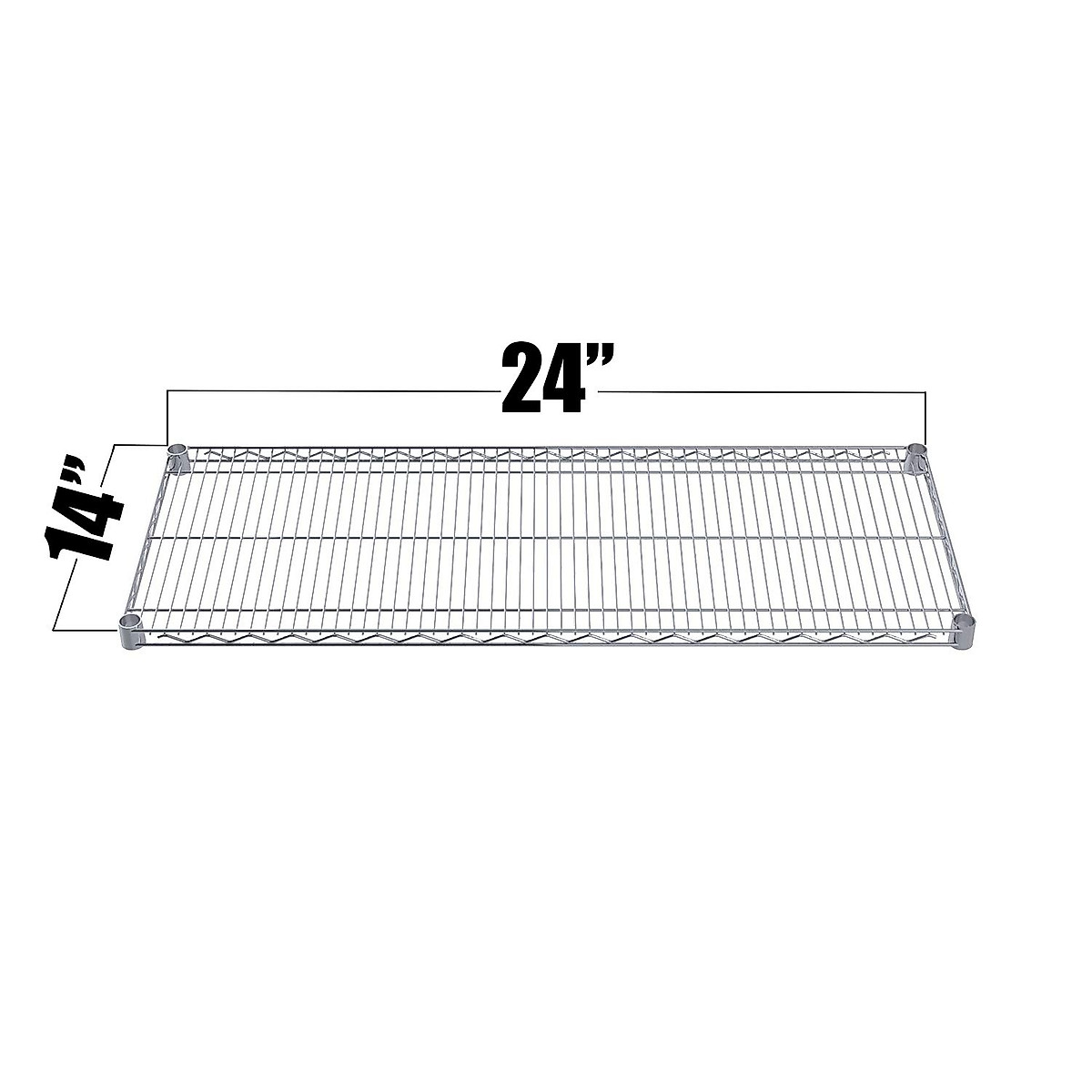 Regal Altair Chrome Wire Shelving |Pack of 2 Shelves| Heavy Duty NSF Storage Shelves (14''W x 24''L)