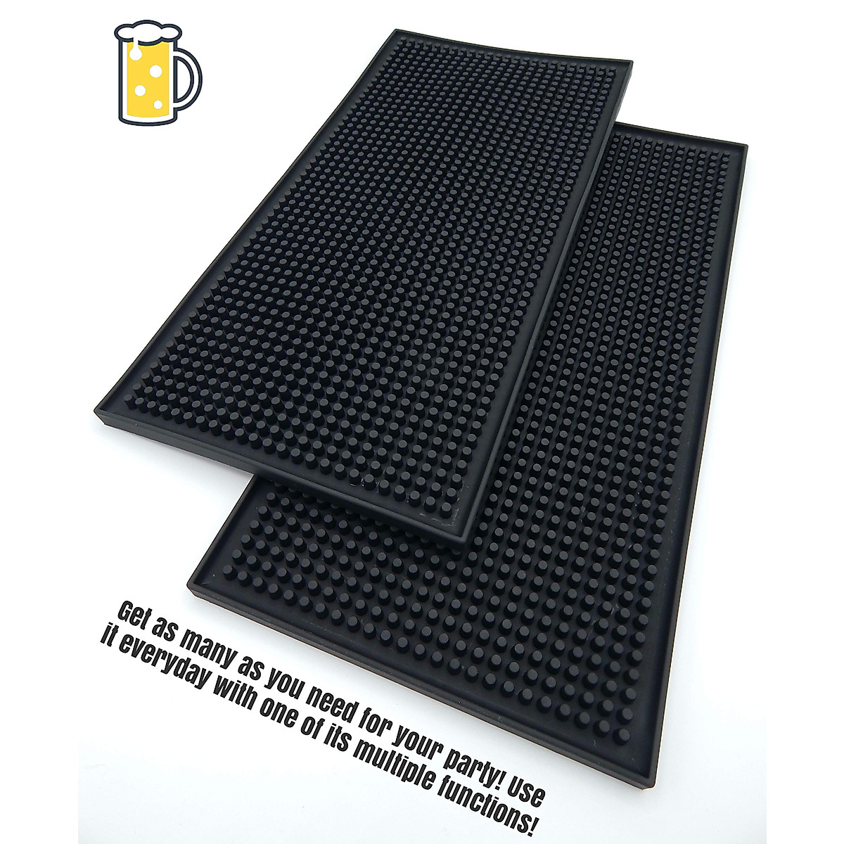 Bar Mat 6x12 for Cocktails and Coffee Bar Perfect Dish Drying Mat (1) - Professional Bar Spill Mat Perfect Barware for Bar Set - Dish Drying Soft Rubber Mat for Delicate Glass Dishes and Cups