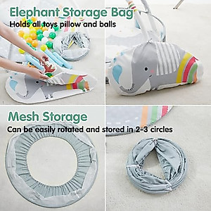 Lupantte 4-in-1 Baby Play Gym, Activity Gym Ball Pit with Detachable Anti-Slip Thickening Tummy Time Mat with Sensory Toys for Newborn Infant Toddler to Develop Motor&Cognition,Include 40 Balls