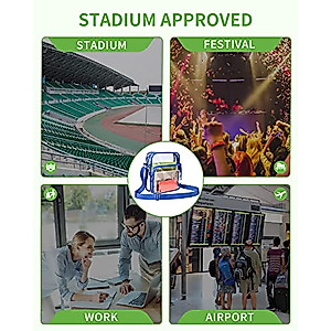 MAY TREE Clear Crossbody Messenger Shoulder Bag Stadium Approved Transparent Purse Suitable for Work Concert Sports (Blue)