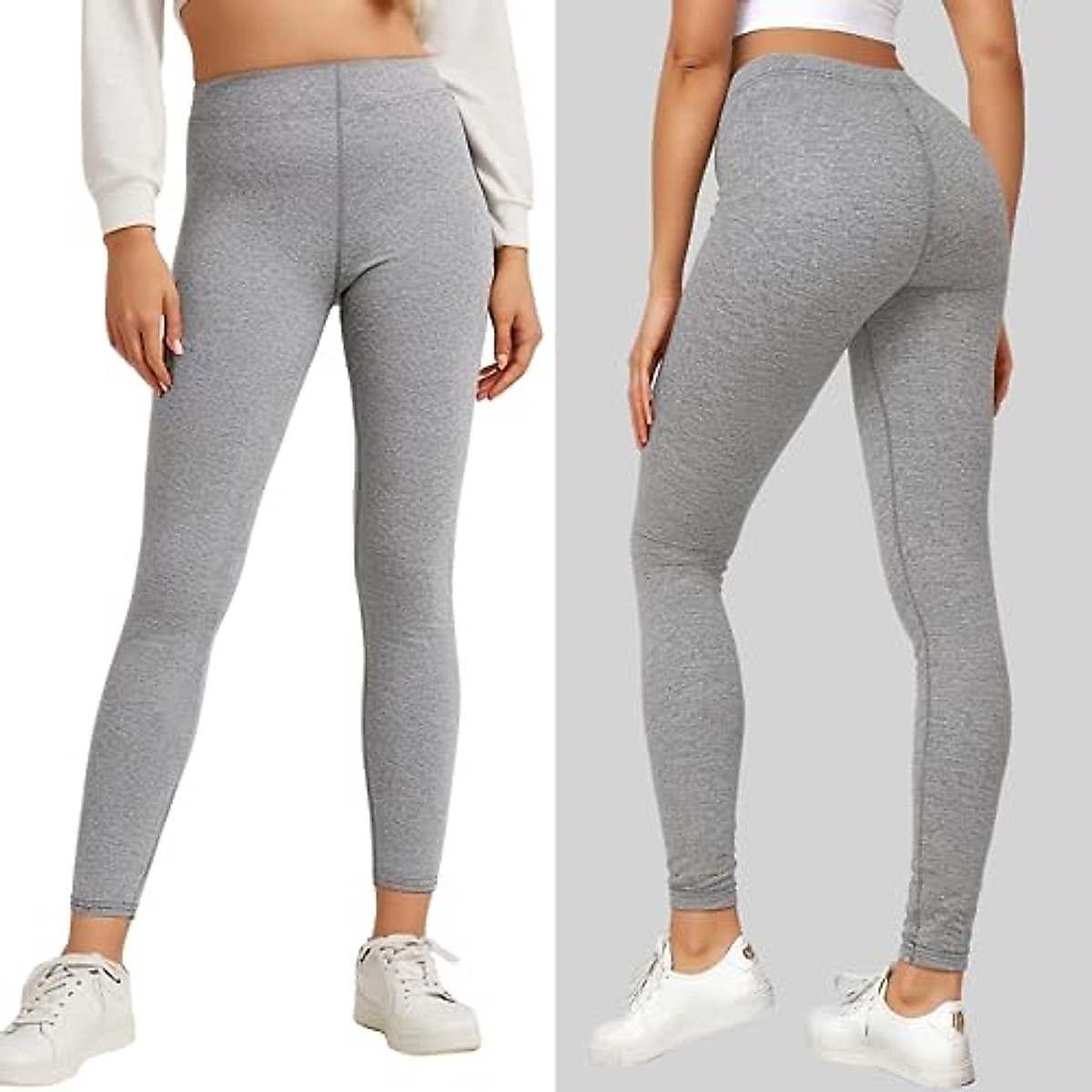 Black Cotton Leggings for Women, High Waisted Workout Leggings Depot Tummy Control Tights for Women Running Yoga Pants