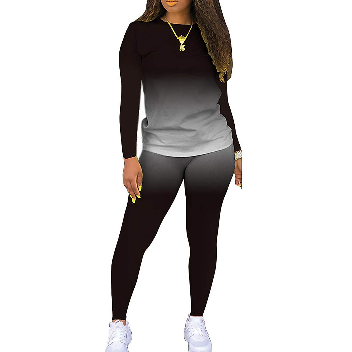 JSVZREU Two Piece Outfits for Women Pants Loungewear Set 2 Piece Outfits Sweatsuit Track Suits Matching Jogger Lounge Sets Long Sleeve(Black,XL)