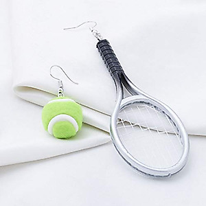 UJIMS Women Sports Ball Jewelry Tennis Earrings for Tennis Lovers Ping Pong Ball for Girls Sport Gift Tennis Players Ping Pong Ball Players Gift (Tennis Earrings)