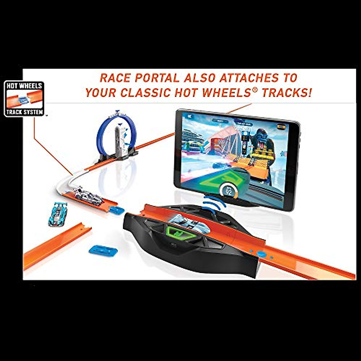 Hot Wheels id Smart Track Starter Kit with 3 Exclusive Cars, Track Pieces and Hot Wheels Race Portal for Physical & Digital Play, Gift for Kids Ages 8 Years Old & Up, Multi (GRH89)