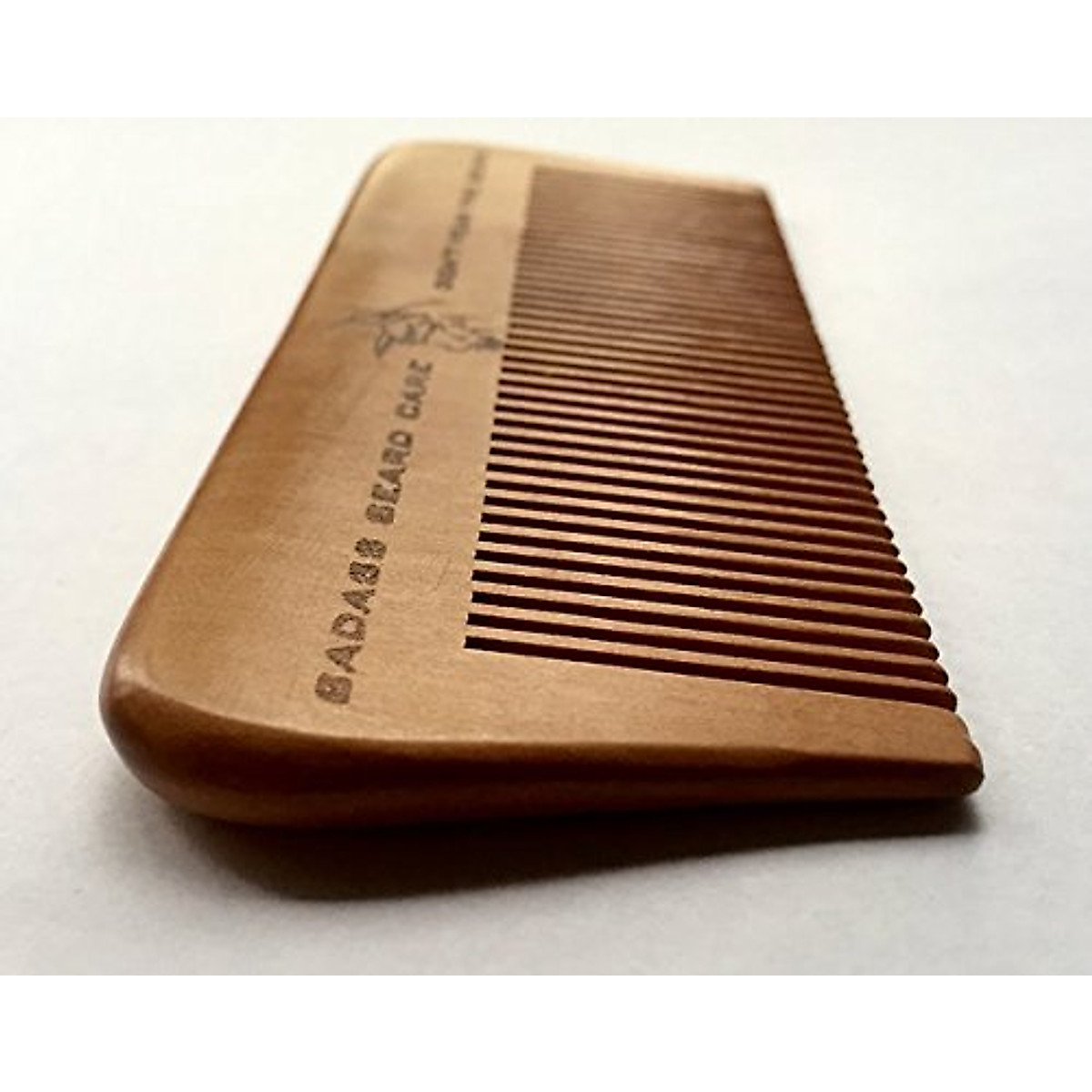 Badass Beard Care Wood Beard Comb for Men - Fine Tooth, Anti-Static