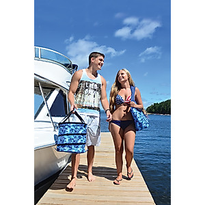Taylor Made Products 7912 BS, Collapsible Cooler, 8 Liter, Zippered Top, Velcro Access Hatch, Blue Sonar