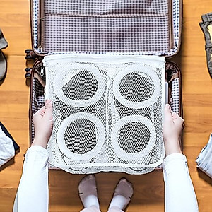 Yonchic 2-Piece Sneaker Washing Bag, Fabric Durable and Reusable Mesh Laundry Bags with Zipper, Travel Organization Bag (1 Large and 1 Medium)