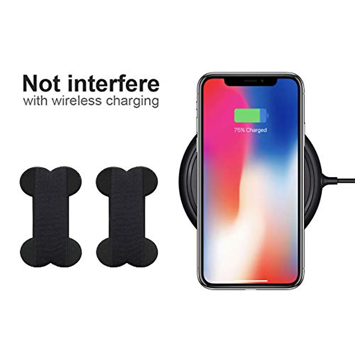 REINVENT EGO-Finger Strap Phone Holder - Cell Phone Grip Holds Device with just a Finger - Ultra Thin Anti-Slip Universal Cell Phone Grips Band Holder for Back of Phone - 2Pack(Black)